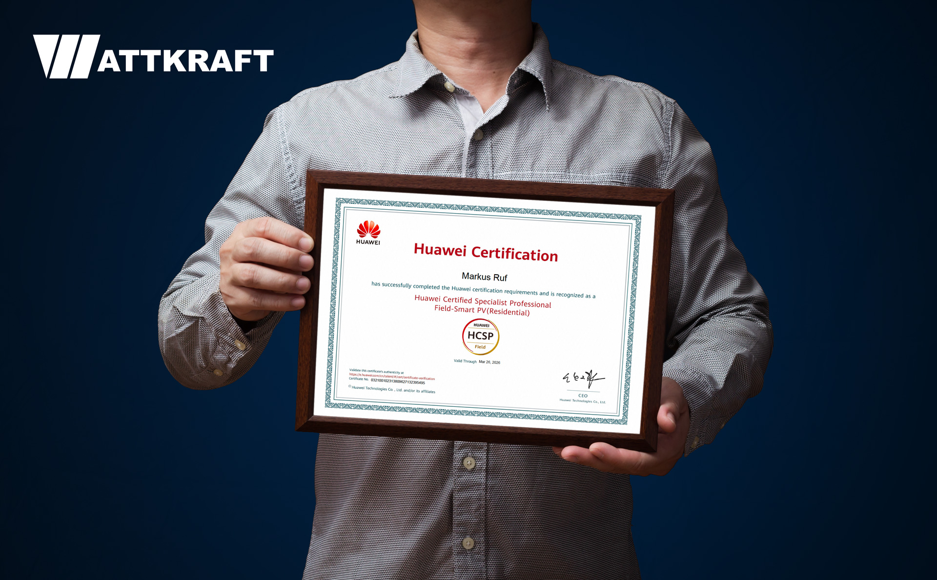 Successful in the Huawei certification program - Wattkraft